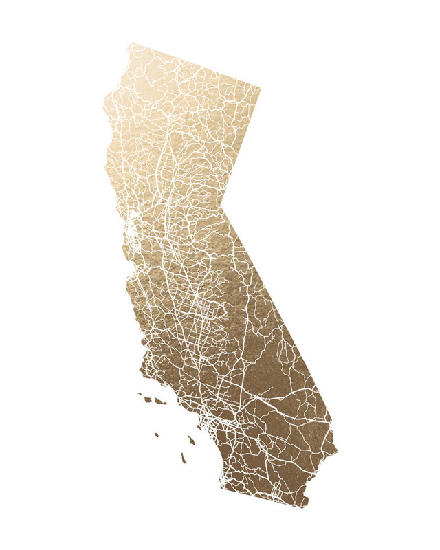 gold california art print ⋆ Good Taste Guide